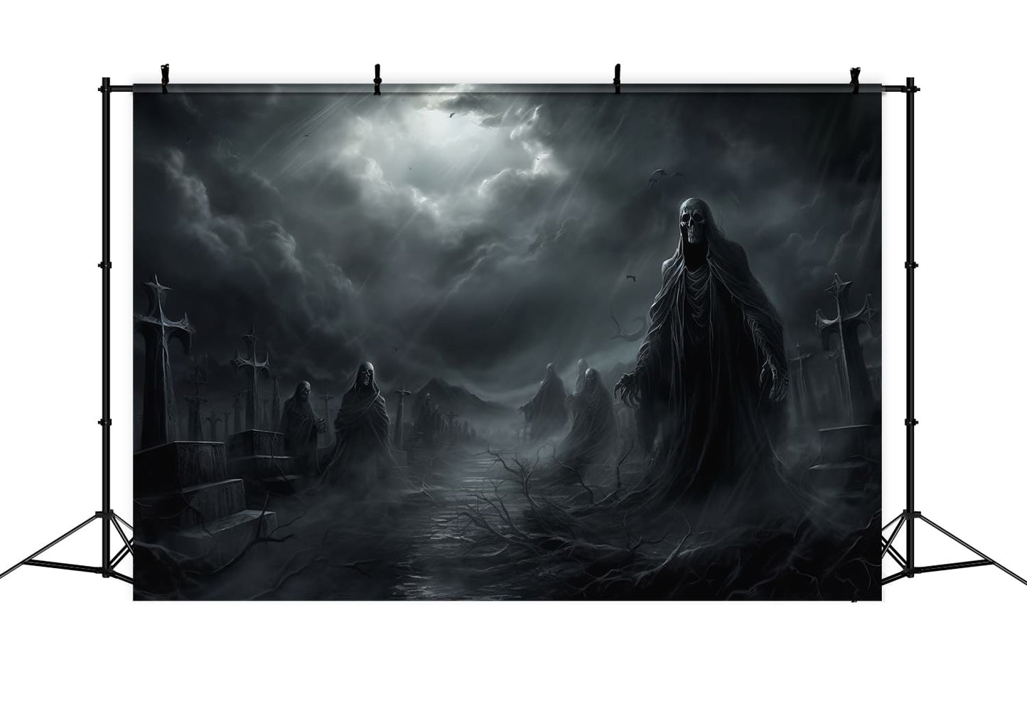 Horror Ghost Halloween Night Photography Backdrop RR7-57 – Dbackdrop