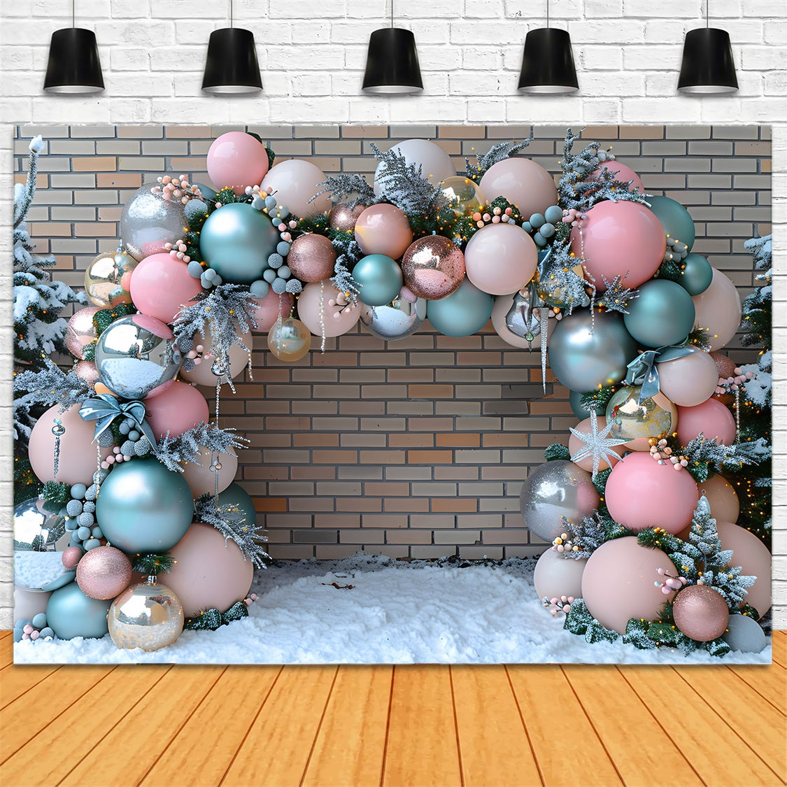 Christmas Balloon Arch Wonderland Backdrop RR7-574 – Dbackdrop