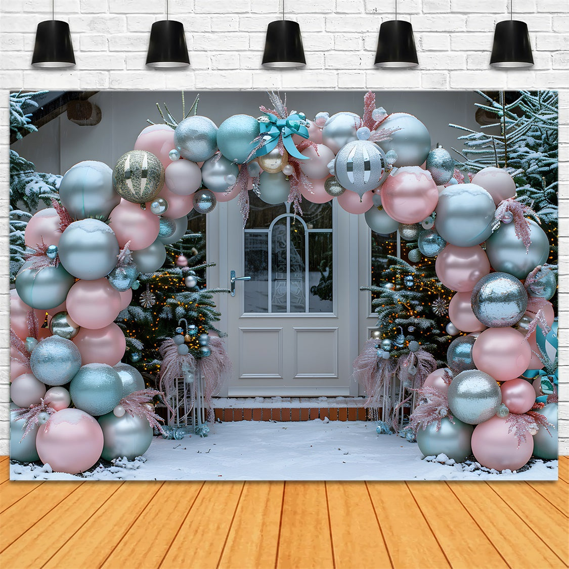 Christmas Elegant Balloon Arch Backdrop RR7-575 – Dbackdrop
