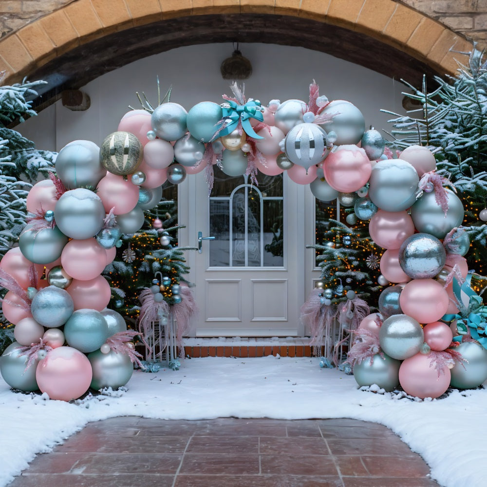 Christmas Elegant Balloon Arch Backdrop RR7-575 – Dbackdrop