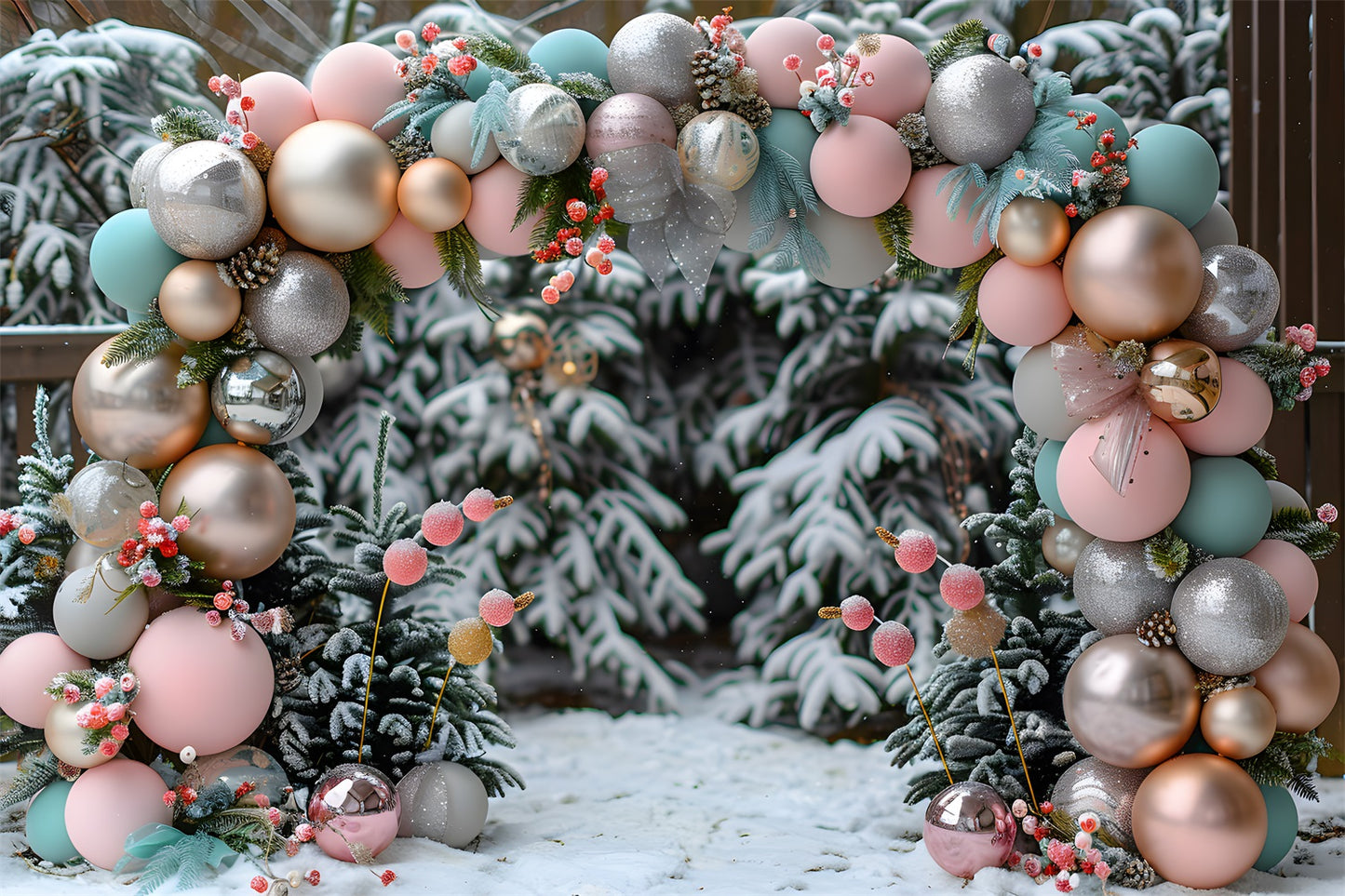 Christmas Festive Balloon Arch Backdrop RR7-576 – Dbackdrop