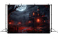Spooky House Halloween Night Moon Backdrop RR7-61 – Dbackdrop