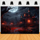 Spooky House Halloween Night Moon Backdrop RR7-61 – Dbackdrop