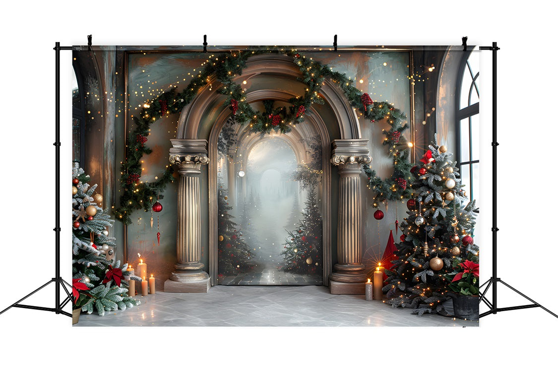 Christmas Elegant Arched Entrance Backdrop RR7-610 – Dbackdrop