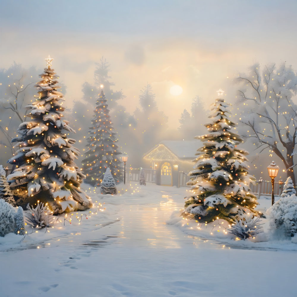 Christmas Enchanted Winter Pathway Backdrop RR7-615 – Dbackdrop