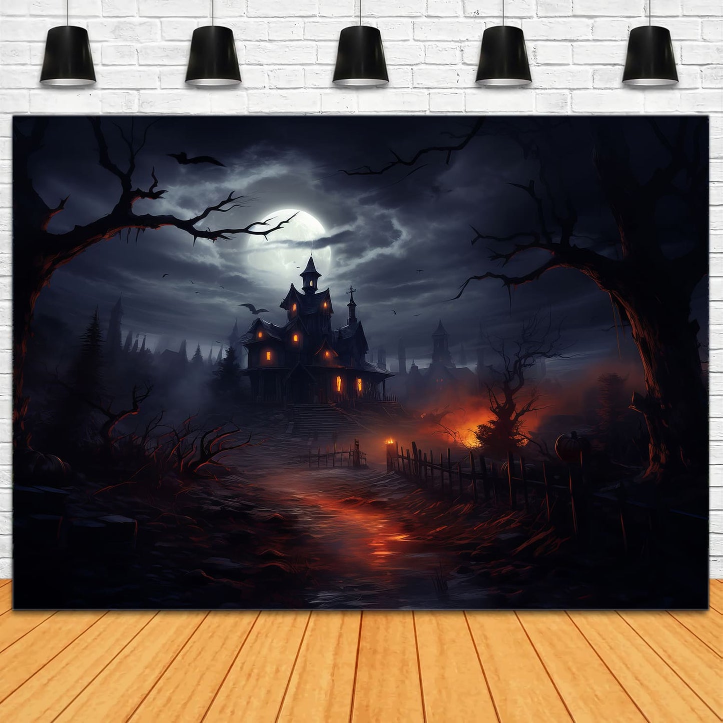 Foggy Haunted House Halloween Photography Backdrop RR7-63 – Dbackdrop