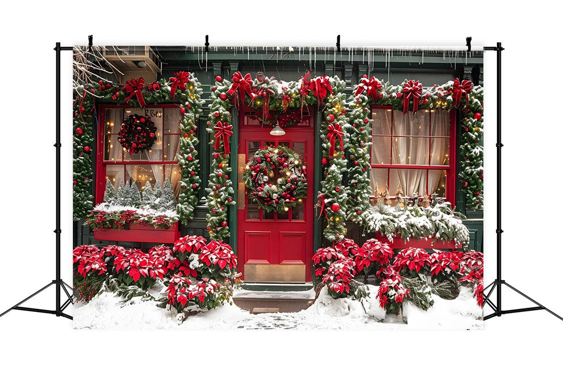 Christmas Festive Storefront Display Backdrop RR7-637 – Dbackdrop