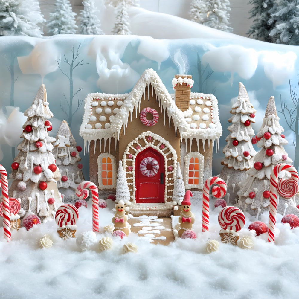 Christmas Candyland Gingerbread House Backdrop RR7-657 – Dbackdrop