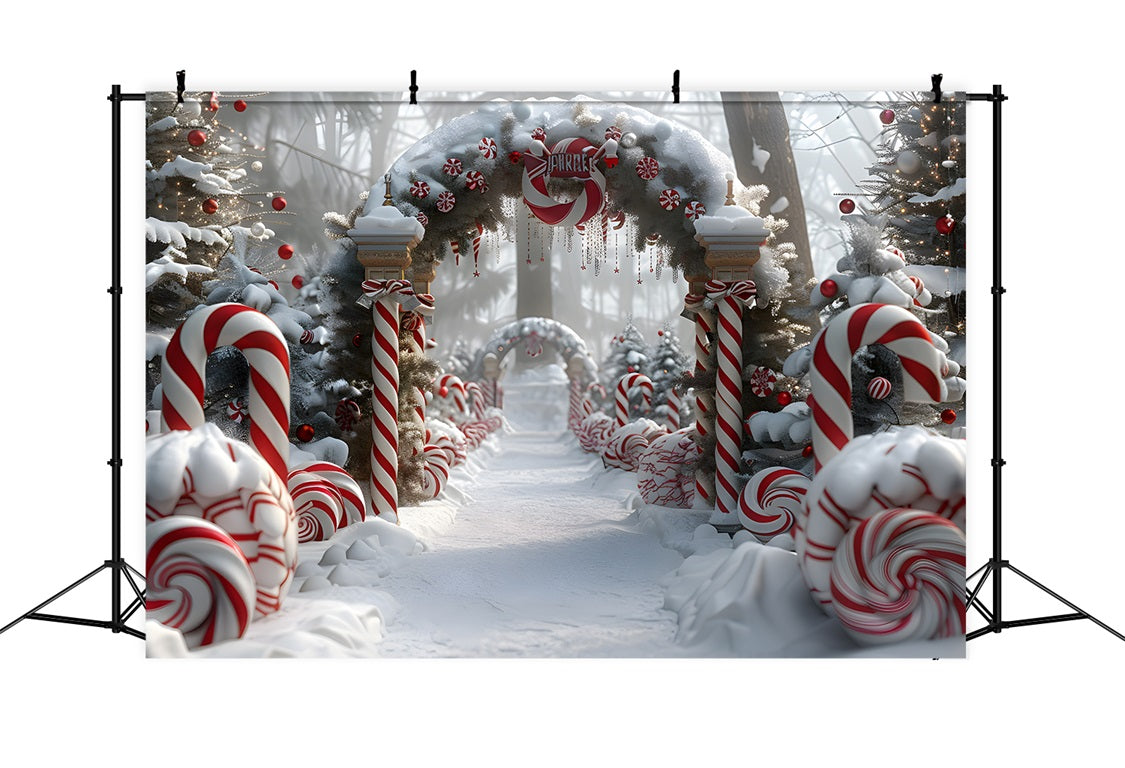 Christmas Peppermint Candy Archway Backdrop RR7-673 – Dbackdrop