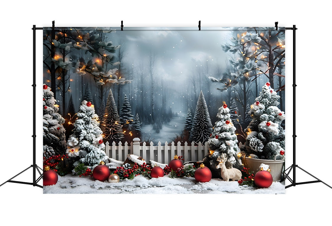 Christmas Enchanted Winter Forest Scene Backdrop RR7-704 – Dbackdrop