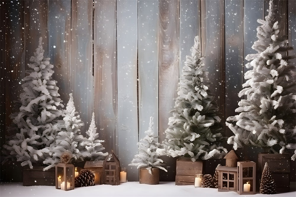 Christmas Tree Snowflake Wood Backdrop RR7-781 – Dbackdrop