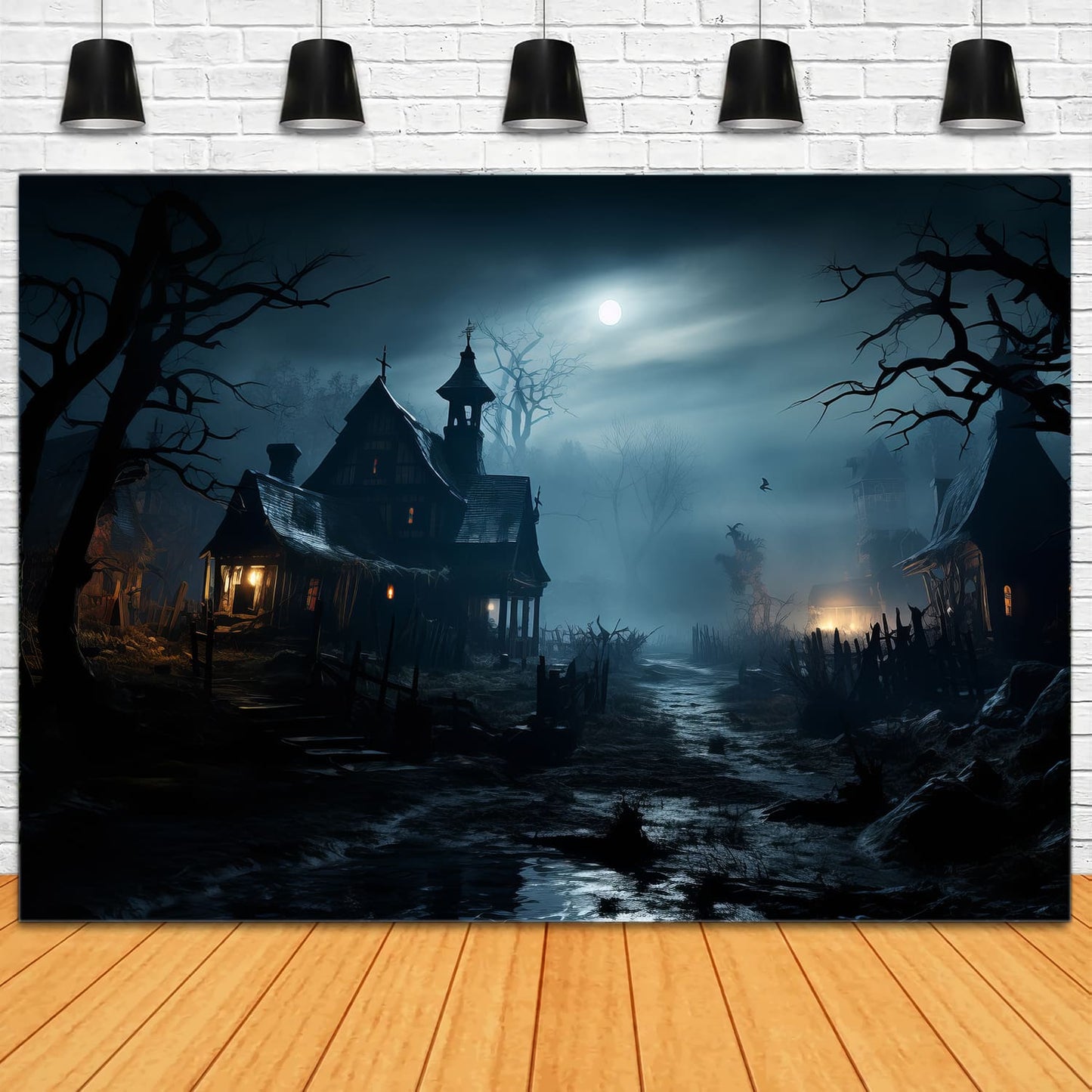Halloween Spooky Night Haunted House Backdrop RR7-85 – Dbackdrop