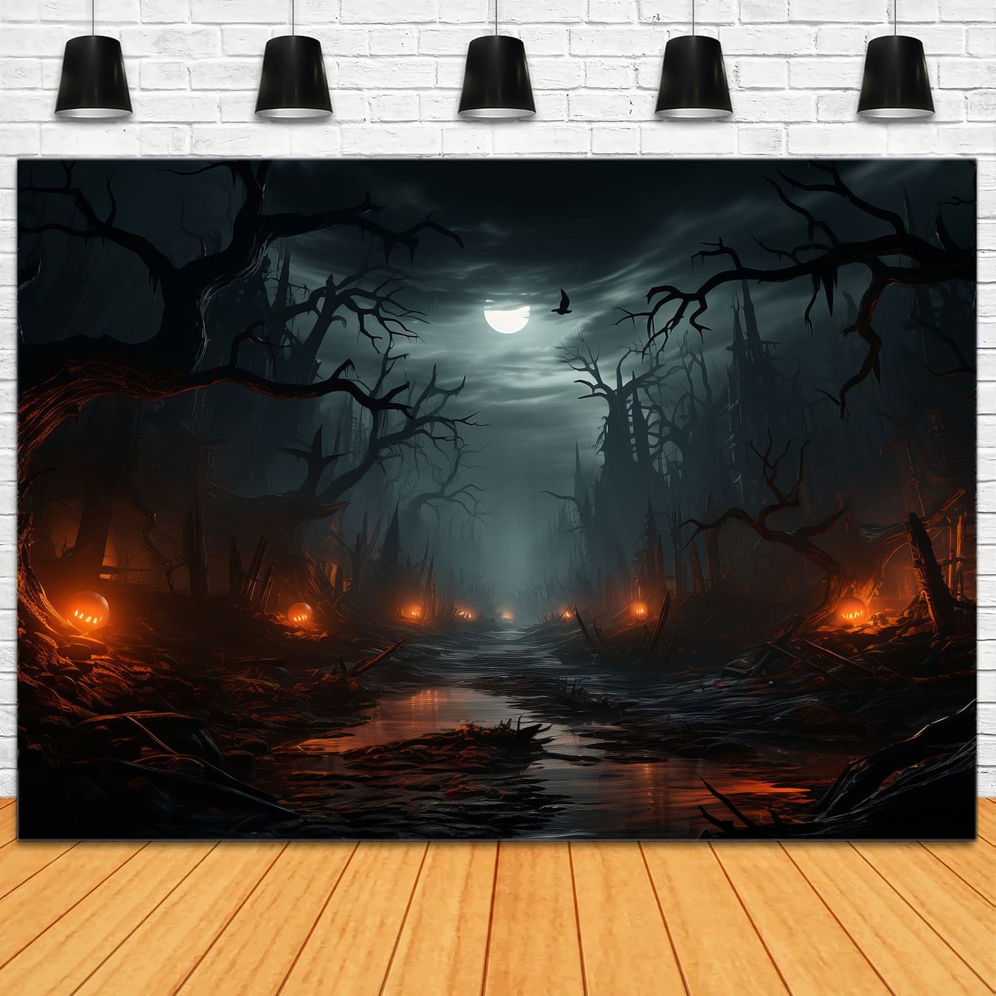 Ghost Forest Halloween Night Photography Backdrop RR7-90 – Dbackdrop