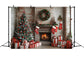Christmas Brick Wall Fireplace Stockings Backdrop RR8-115 – Dbackdrop