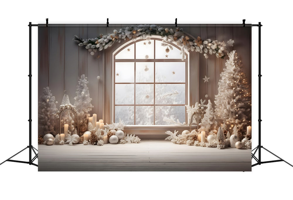 Christmas Elegant White Window Display Backdrop RR8-225 – Dbackdrop