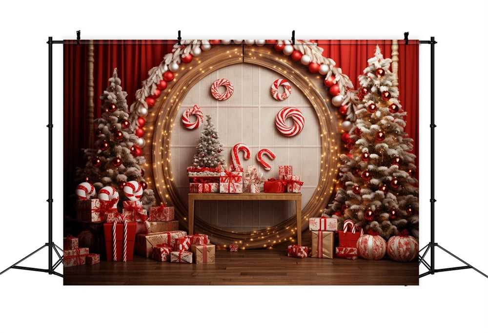 Christmas Festive Candy Cane Wonderland Backdrop RR8-228 – Dbackdrop