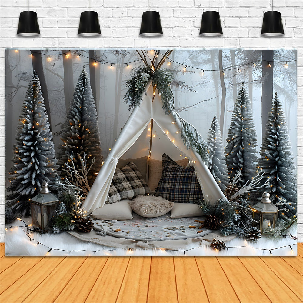 Christmas Forest Fir Trees Tent Backdrop RR8-25 – Dbackdrop