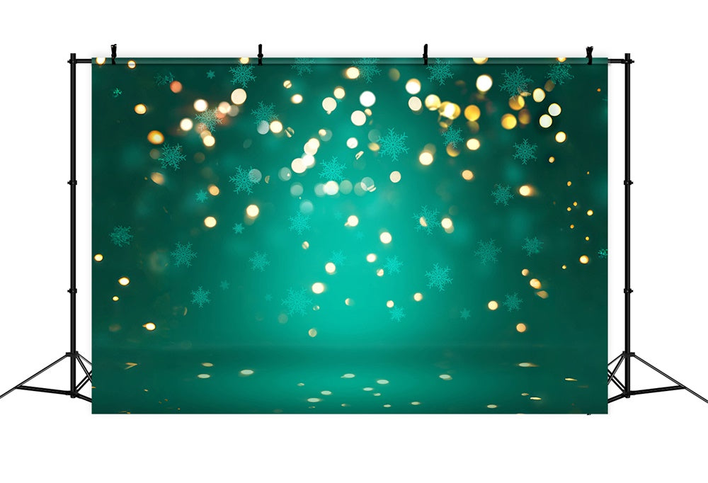 Christmas Green Snowflake Spotlight Backdrop RR8-274 – Dbackdrop