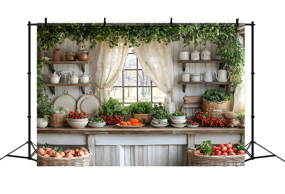 Fall Harvest Kitchen Photography Backdrop RR8-323 – Dbackdrop