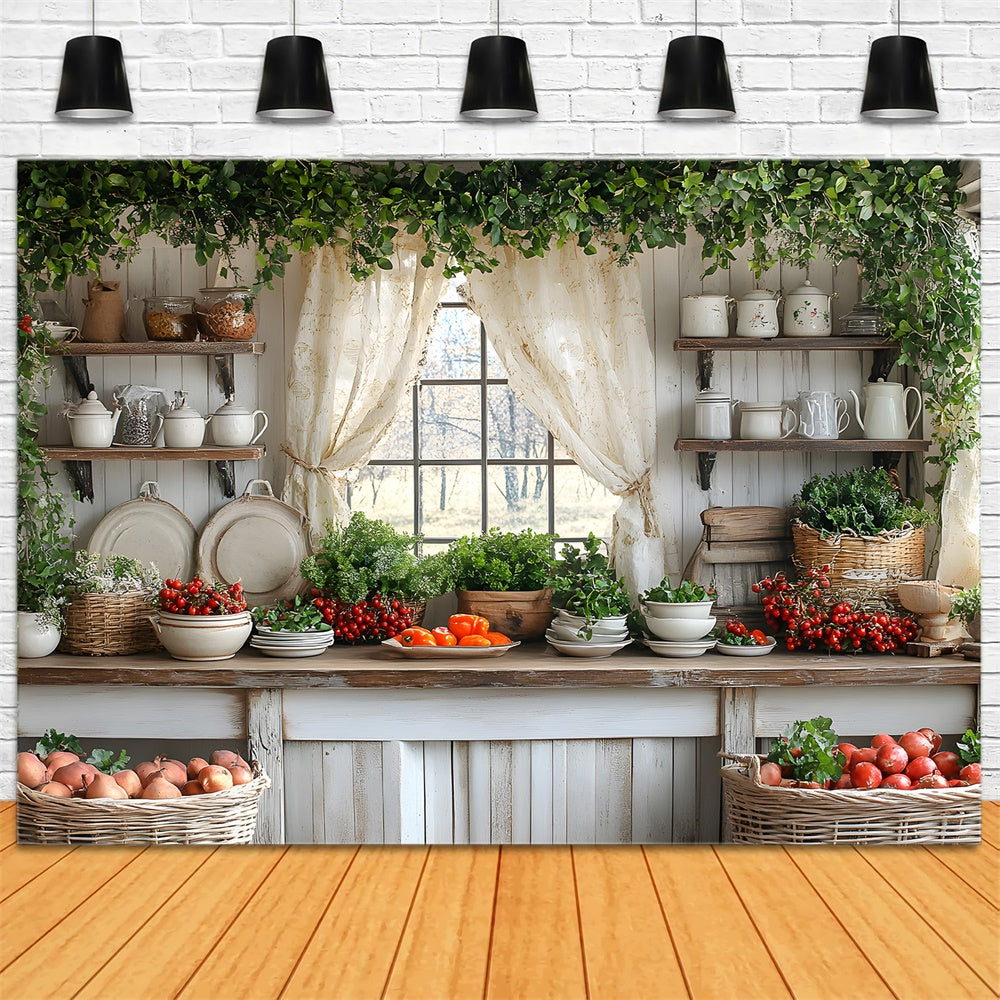 Fall Harvest Kitchen Photography Backdrop RR8-323 – Dbackdrop