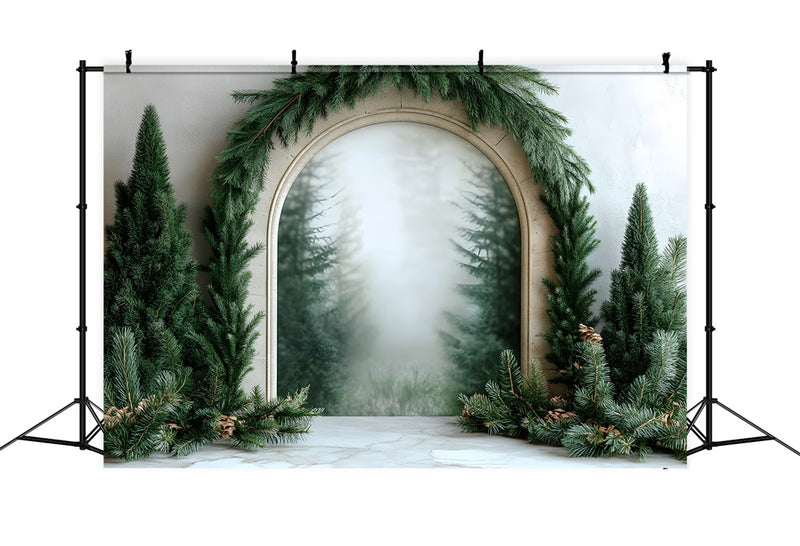 Christmas Fir Tree Garland Photography Backdrop RR8-348