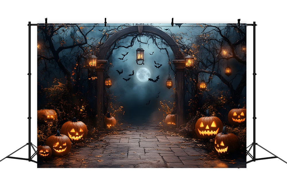 Halloween Spooky Night Graveyard Gate Backdrop RR8-393 – Dbackdrop
