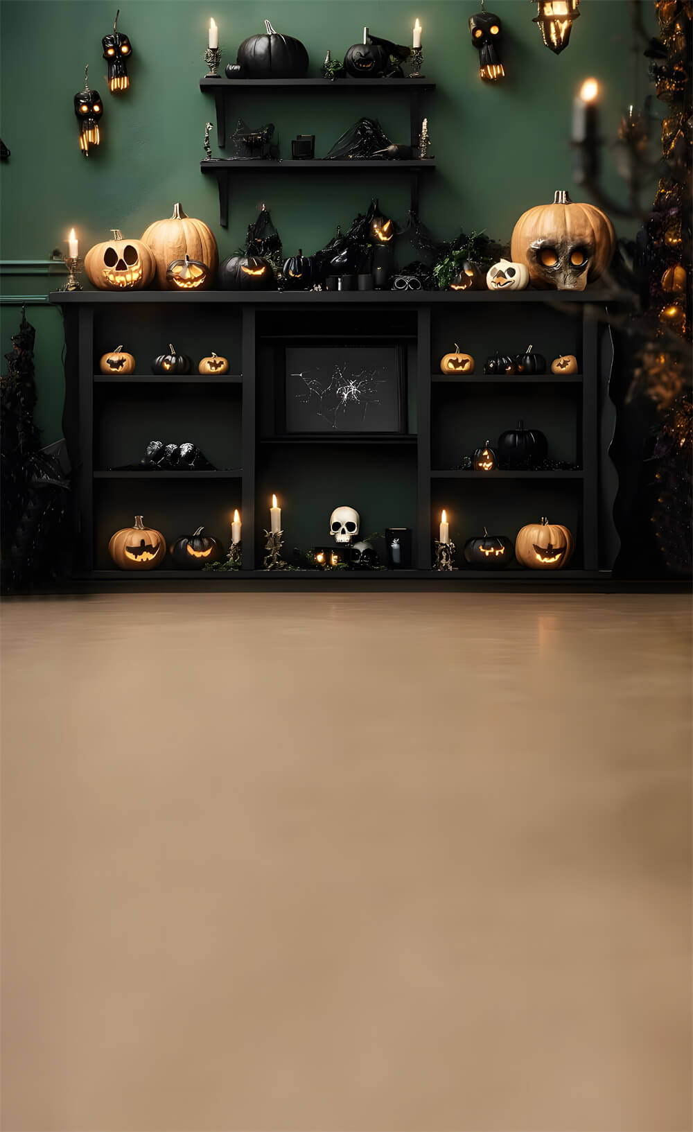 Halloween Sweep Spooky Room Evil Pumpkin Backdrop RR8-395 – Dbackdrop