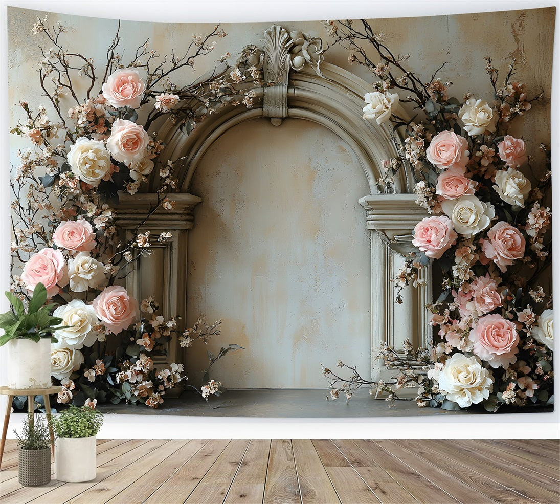 Elegant Floral Archway Boho Backdrop RR8-406 – Dbackdrop