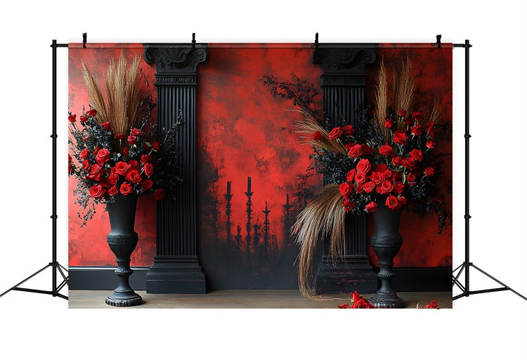 Gothic Red Rose Boho Candle Backdrop RR8-422 – Dbackdrop