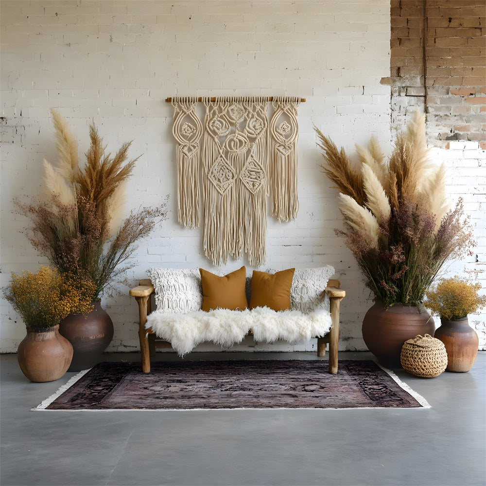 Whimsical Florals Pampas Wedding Backdrop RR8-442 – Dbackdrop