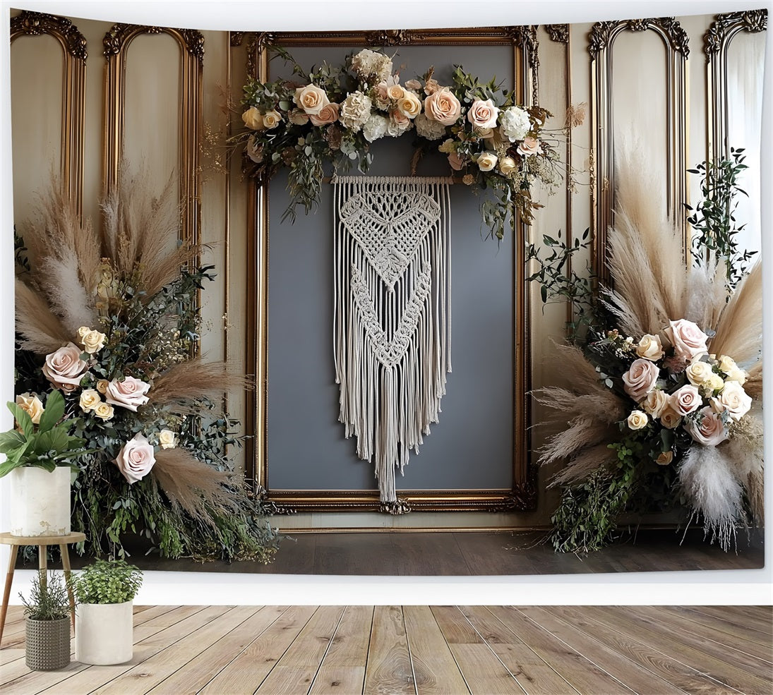 Natural Woven Macramé Boho Chic Backdrop RR8-500 – Dbackdrop