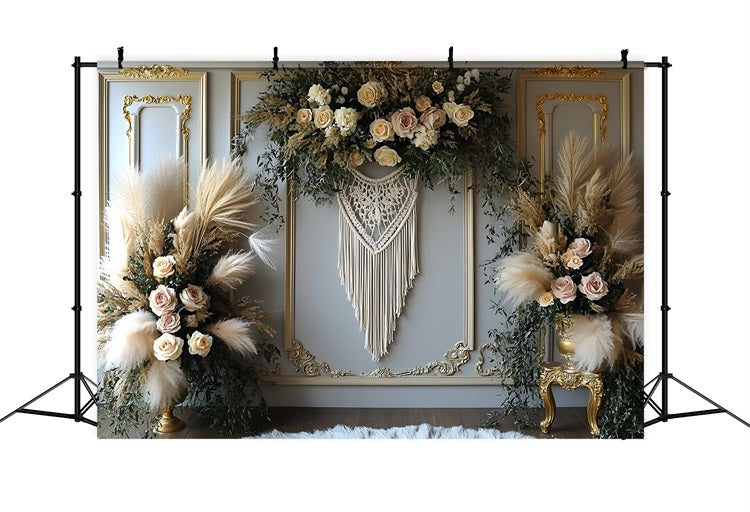 Elegant Bohemian Dreamcatcher Floral Backdrop RR8-501 – Dbackdrop