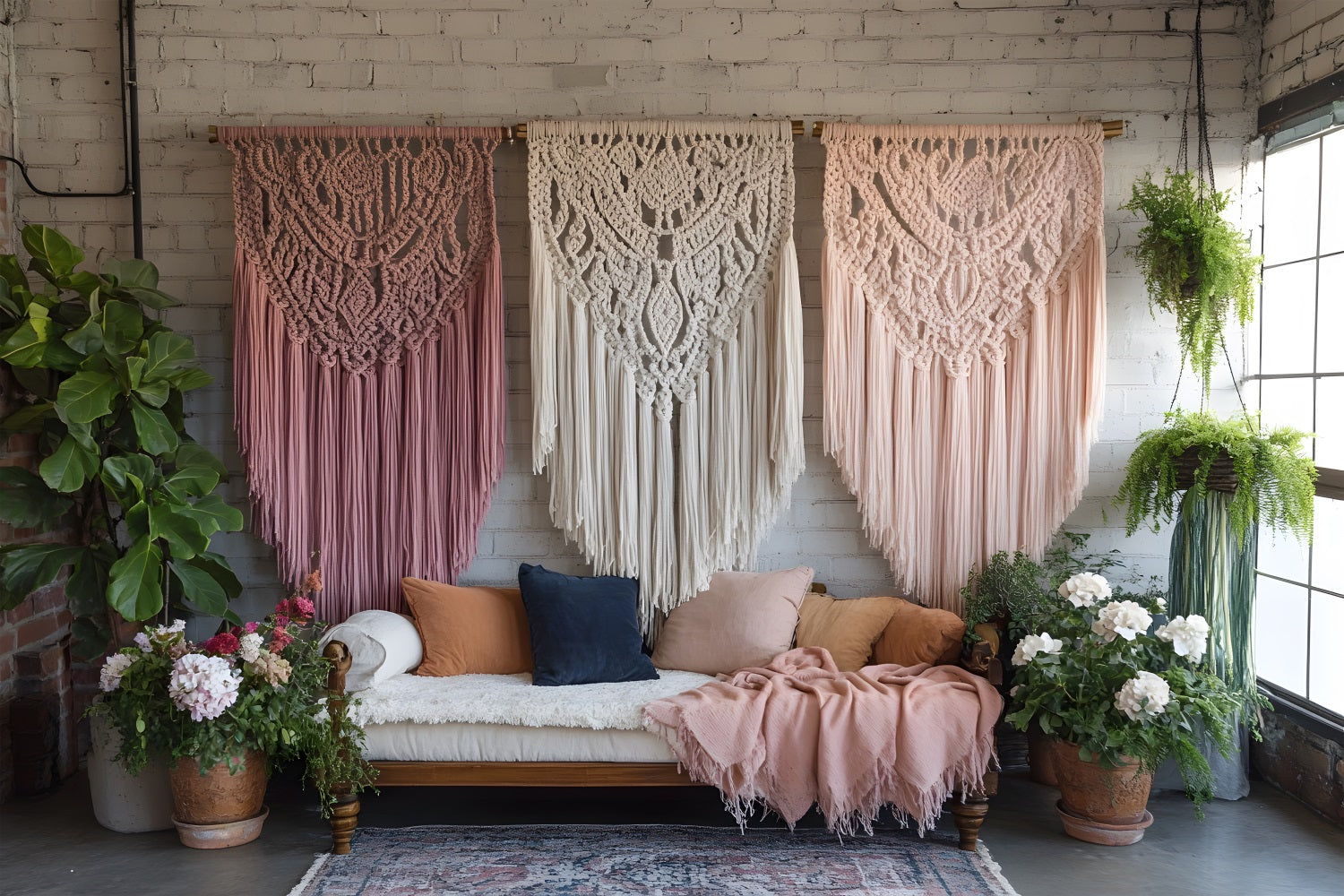 Triple Macramé Hanging Bohemian Backdrop RR8-503