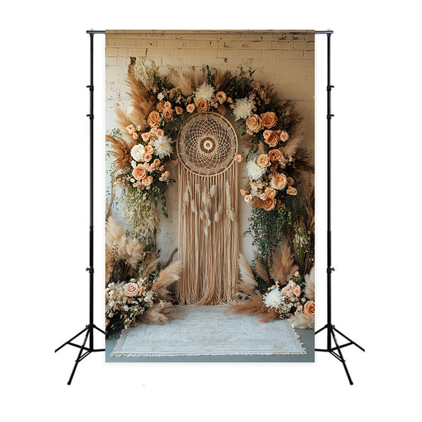 Natural Boho Chic Lounge Setting Backdrop RR8-513
