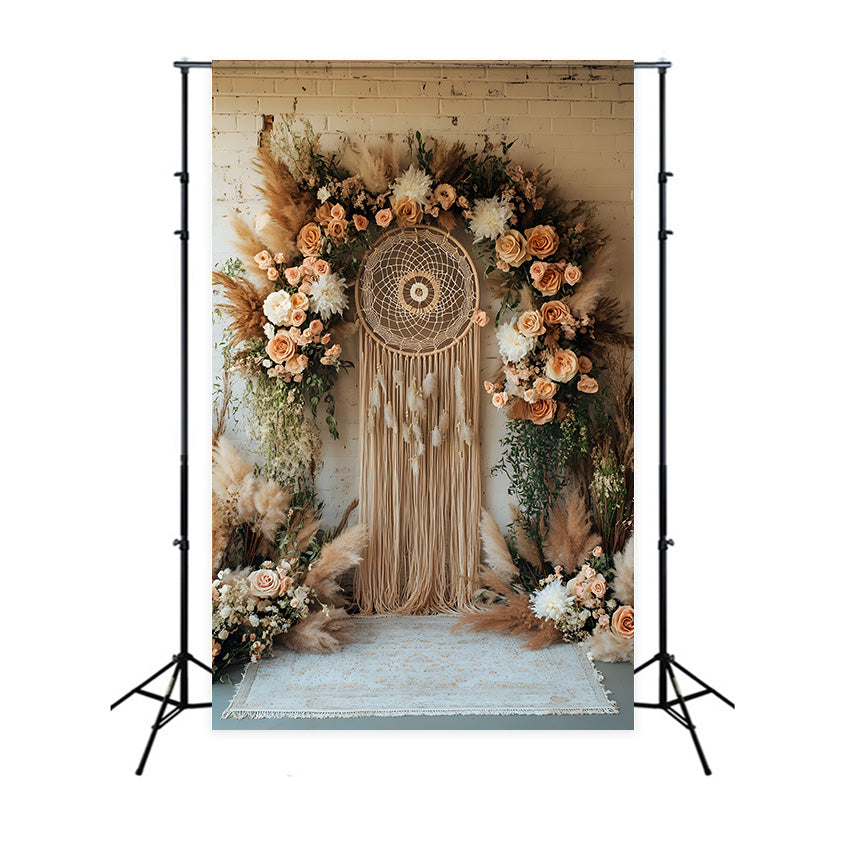Natural Boho Chic Lounge Setting Backdrop RR8-513 – Dbackdrop