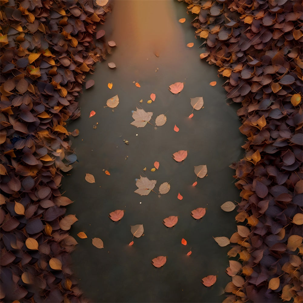Cement Fallen Maple Leaves Floor Backdrop RR8-588 – Dbackdrop