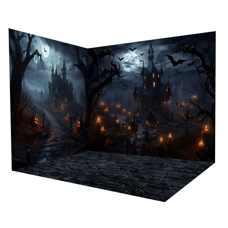 Halloween Haunted Mansion Night Backdrop Room Set RR8-637 – Dbackdrop