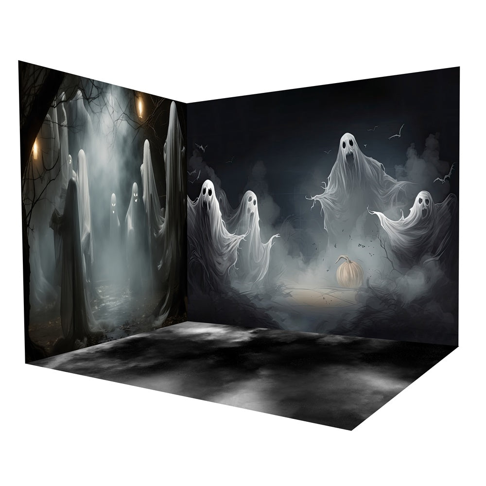 Halloween Night Spooky Floating Ghost Backdrop Room Set RR8-647 – Dbackdrop