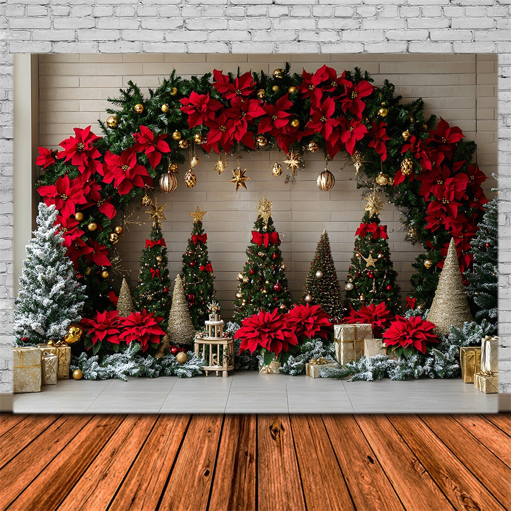 Christmas Trees Garland Photography Backdrop RR8-76 – Dbackdrop