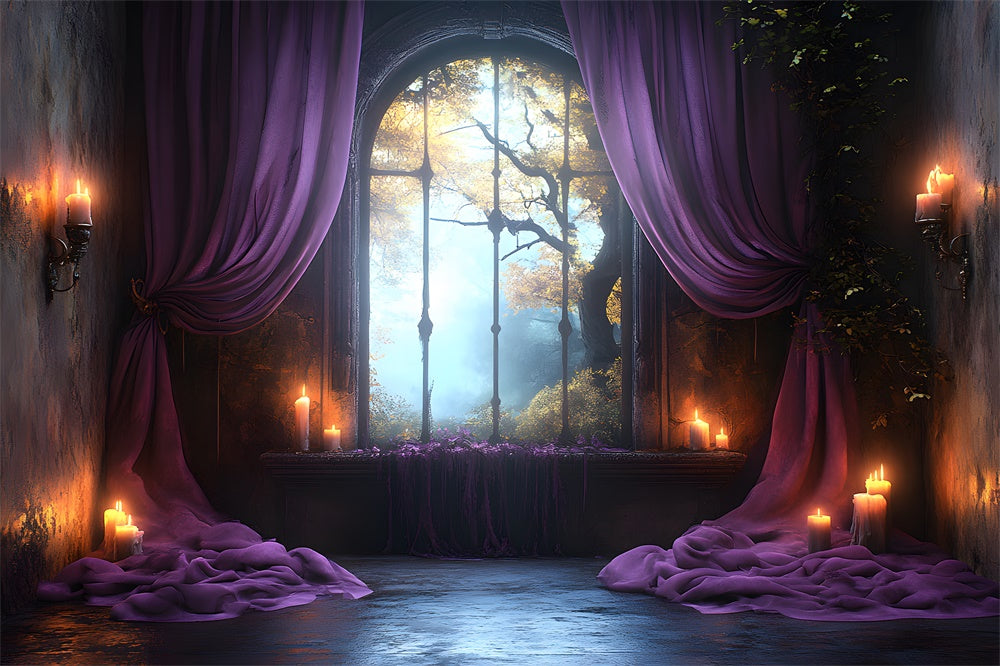 Halloween Room Window Trees View Backdrop RR9-112 – Dbackdrop