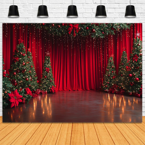Christmas Trees Stage Curtain Photography Backdrop RR9-53