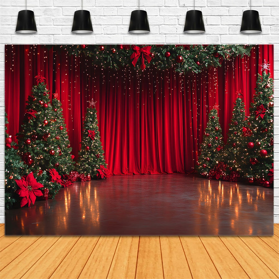 Christmas Trees Stage Curtain Photography Backdrop RR9-53