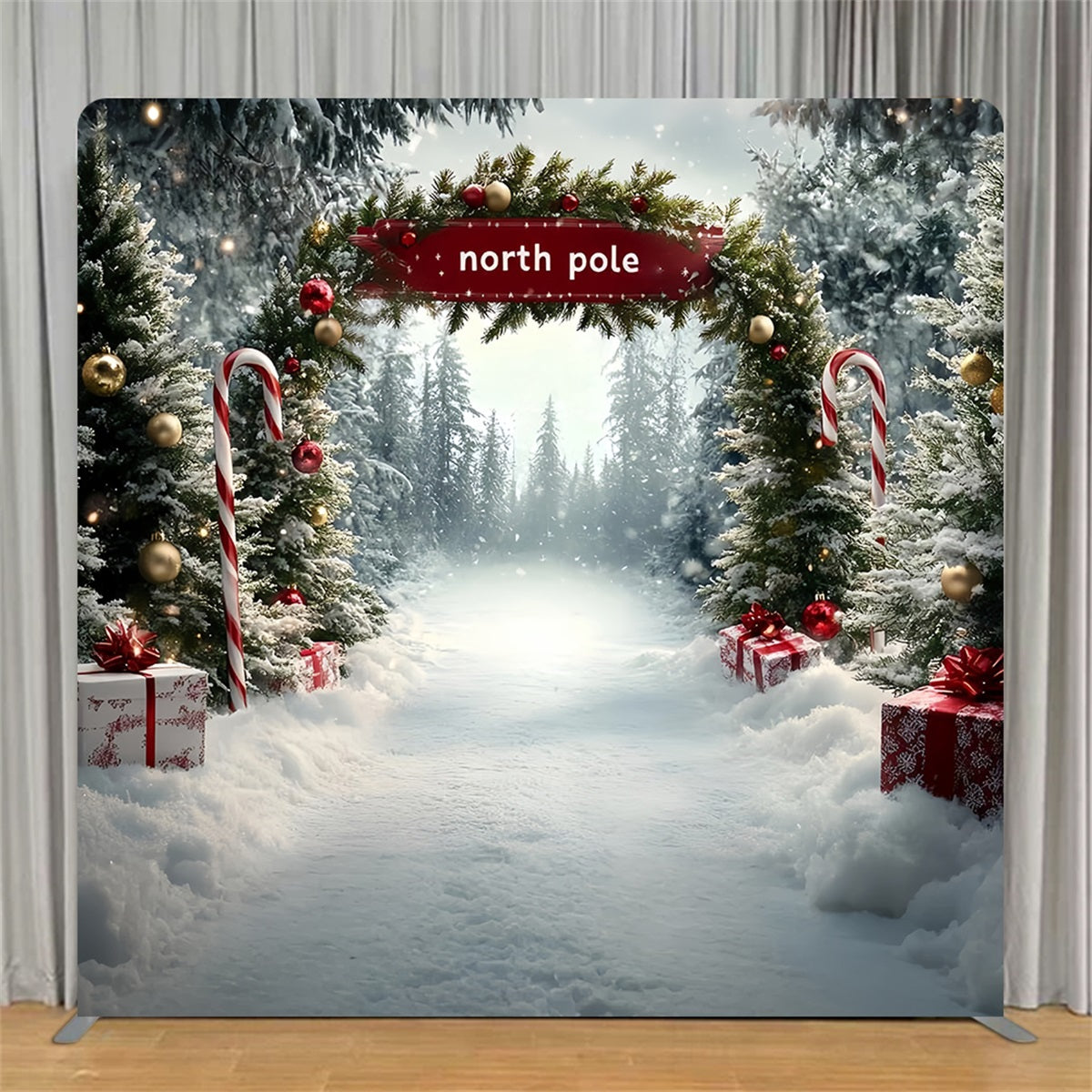 Tension Fabric Backdrop North Pole Forest Arch Christmas Backdrop TS-C