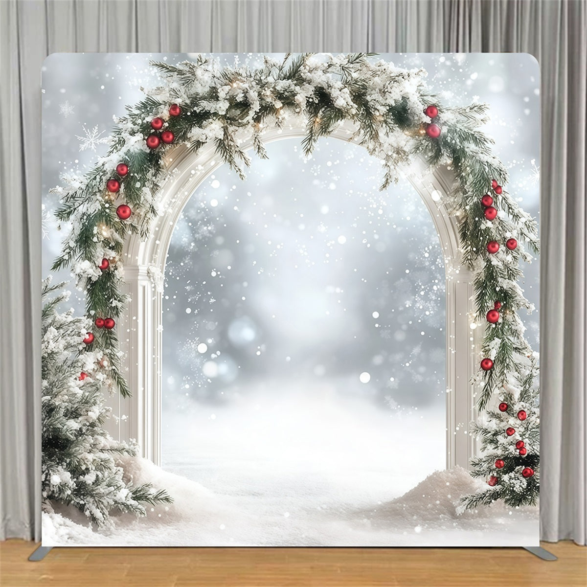 Tension Backdrop Snowy White Holiday Archway Christmas Backdrops TS-GQ