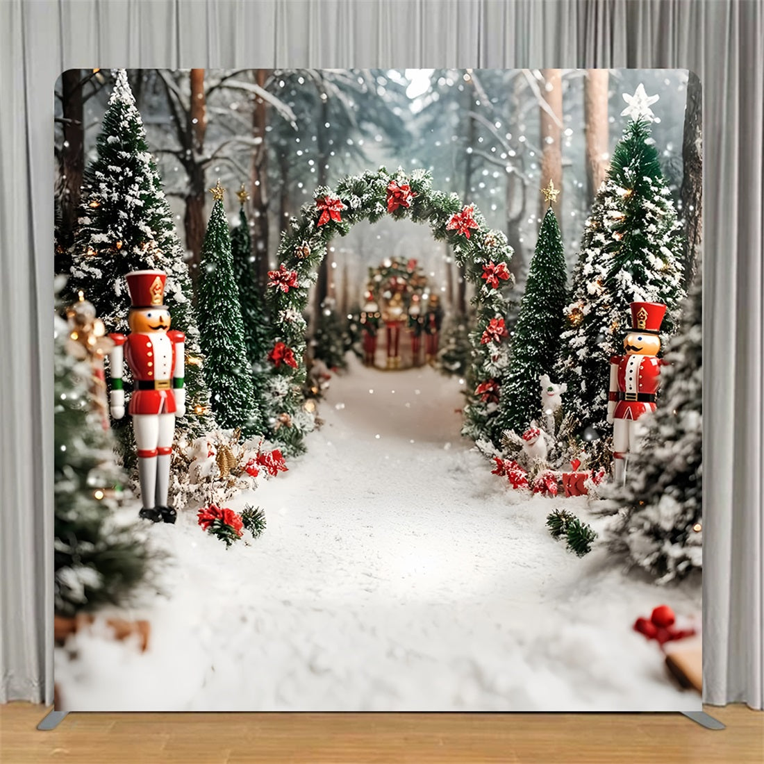 Tension Backdrops Nutcracker Forest Holiday Path Christmas Backdrops T
