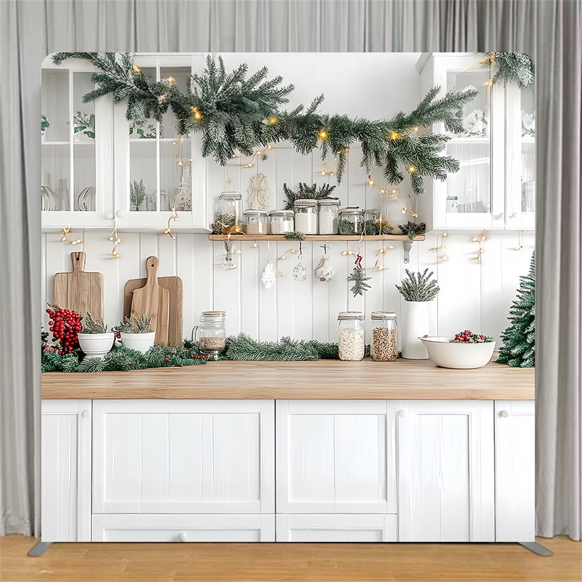 Square Backdrop Cozy Minimal Kitchen Pantry Christmas Backdrop TS-TWW5