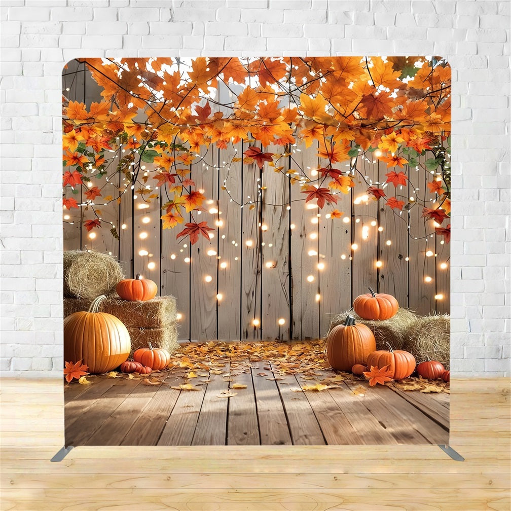 Tension Fabric Backdrop Leaves Pumpkin Haylight Glow Fall Backdrop TSB