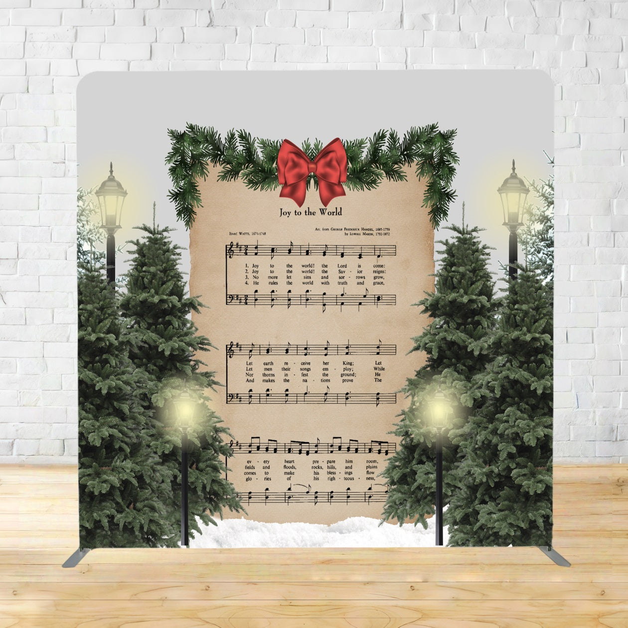 Square Backdrop Cover Joyful Carol Sheet Pine Christmas Backdrops TSD9