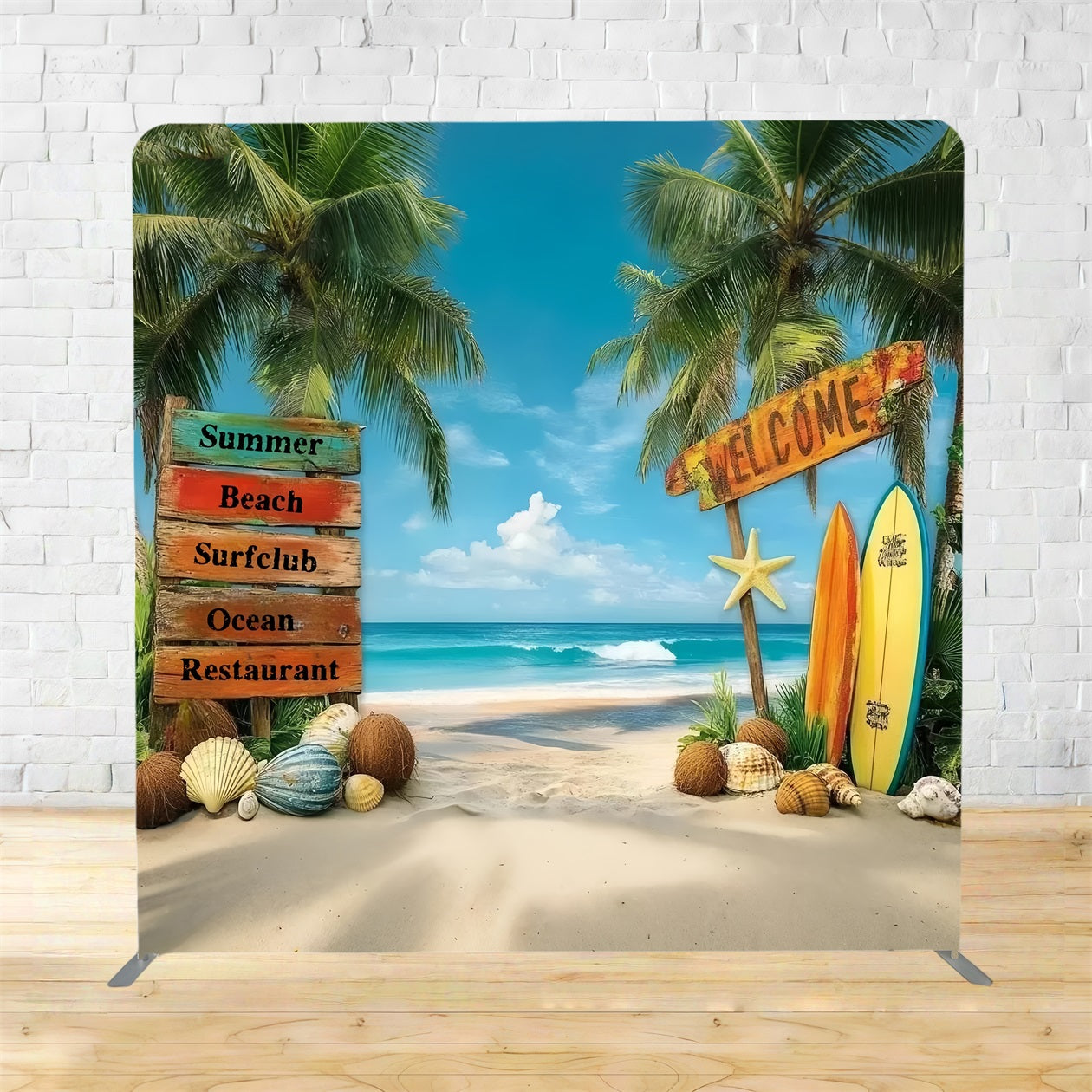 Tension Backdrop Coastal Surfboard Summer Shore Summer Backdrop TSGTY3