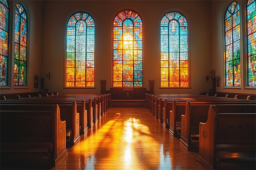 Easter Backdrops For Church Stained Glass Morning Church Backdrop TWW3
